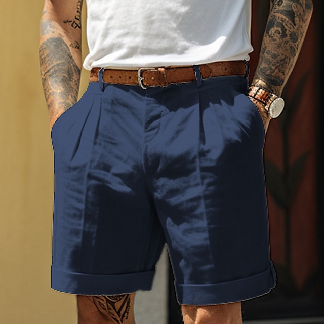 Men's Shorts Linen Shorts Dress Shorts Summer Shorts Pleated Shorts ...