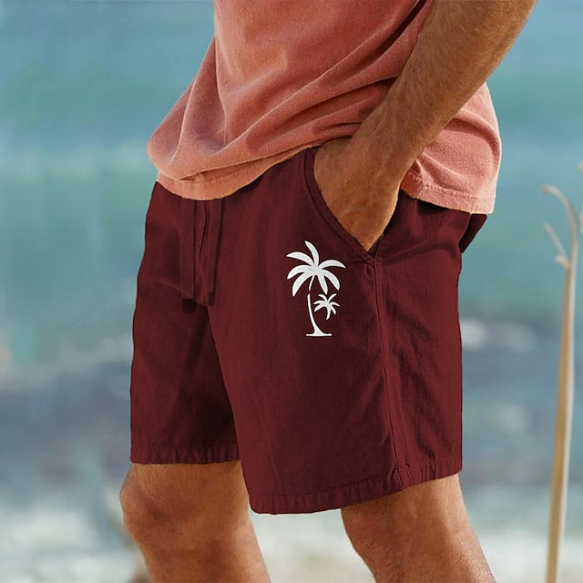 Men's Graphic Coconut Tree Shorts Summer Shorts Beach Shorts Mid Waist ...