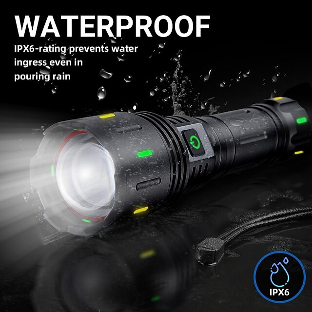 LED Rechargeable Flashlights High Lumen Super Bright Tactical ...