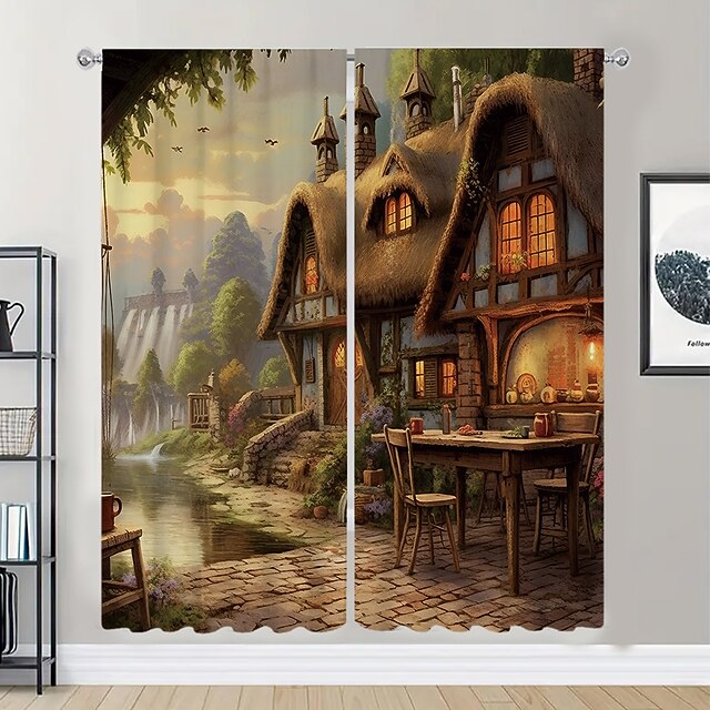 2 Panels Fantasy Room Curtain Drapes Blackout Curtain For Living Room ...