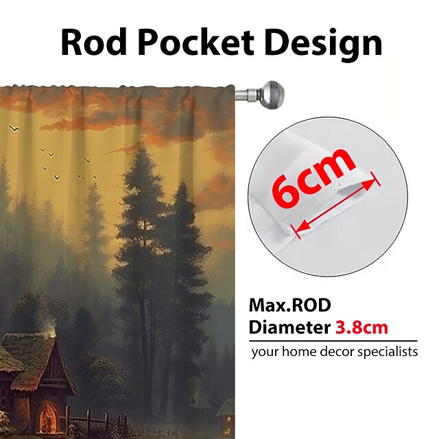 2 Panels Fantasy Room Curtain Drapes Blackout Curtain For Living Room ...