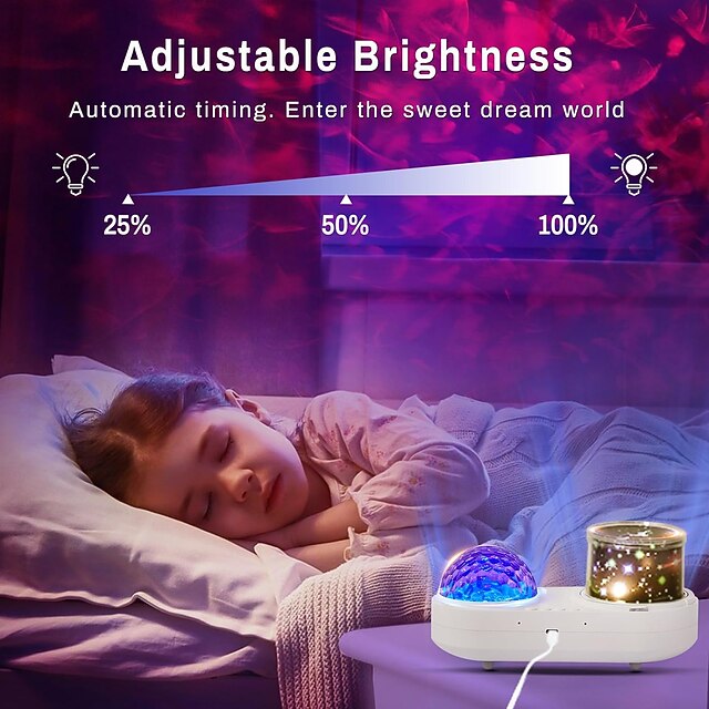 Ocean Light Projector Jellyfish Lamp 360 Degree Rotating Night Lights ...