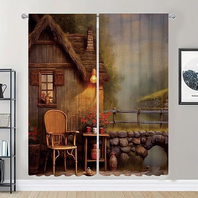 2 Panels Fantasy Room Curtain Drapes Blackout Curtain For Living Room ...