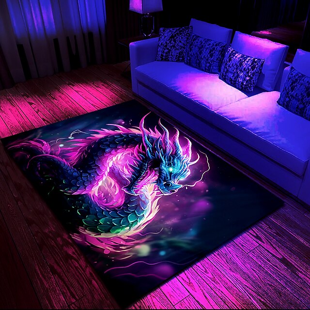 Blacklight Rug UV Reactive Glow in the Dark Area Rug Kitchen Mat Non ...