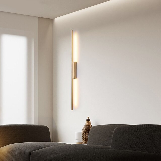 aplic de perete cu led negru lampă de perete liniară modernă din metal ...
