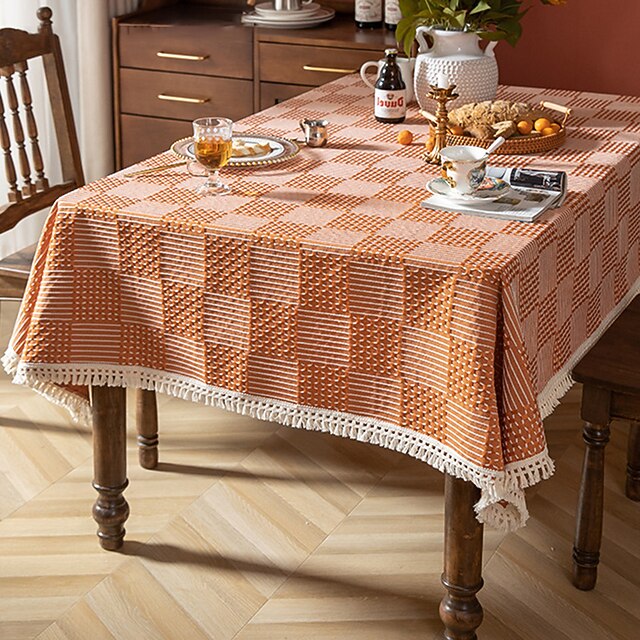 Nordic Style Thickened Cotton Linen Dining TableCloth, Anti Scalding ...