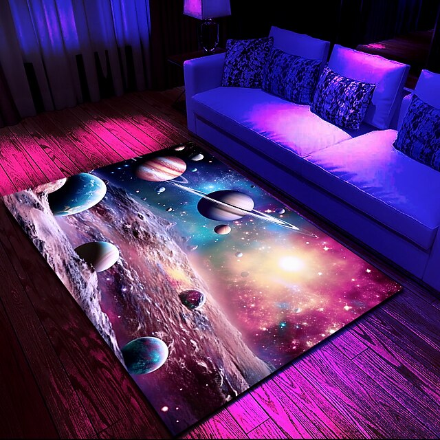 Blacklight Rug UV Reactive Glow in the Dark Area Rug Kitchen Mat Non ...