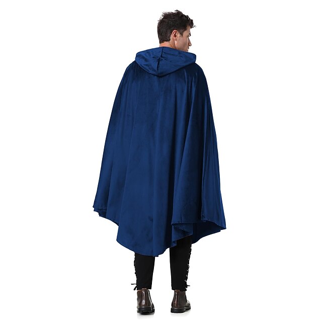 Retro Vintage Medieval Renaissance Cape Hooded Cloak Shawls Viking Ranger Elven Archery Solid ...
