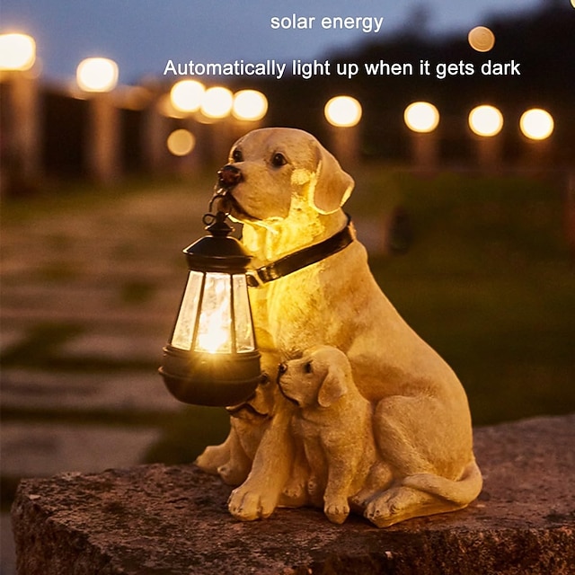 Dog Solar Lights Outdoor Waterproof Dog Garden Decor Solar Garden ...