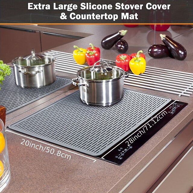 Silicone Stove Mat, Sink Mat Electric Stove Top Cover, Placemat ...