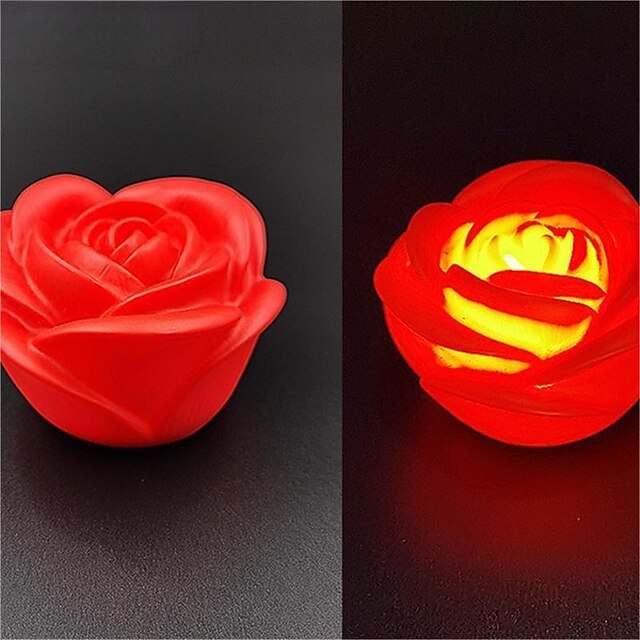 LED Rose Night Light Holiday Party Light Rose Valentine's Day Wedding ...