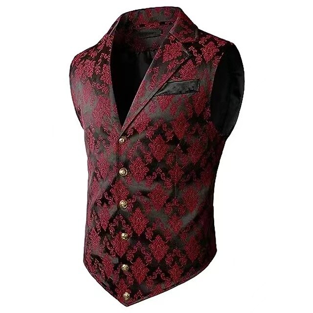 Rococo Baroque Victorian Vest Waistcoat Double Breasted Solid Color ...