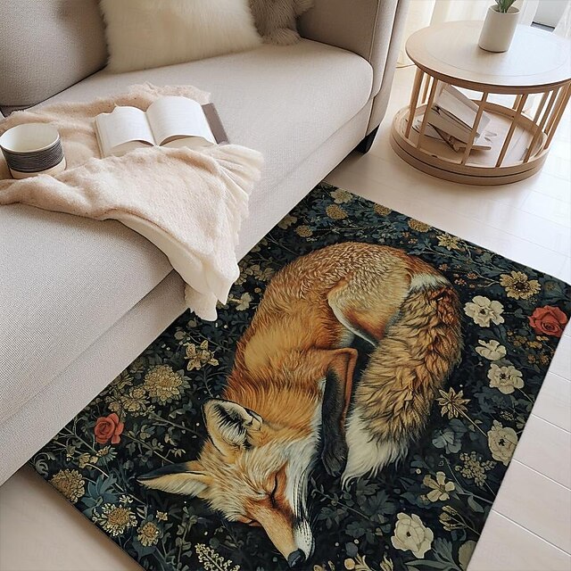 Inspired William Morris Fox Area Rug Kitchen Mat Non-Slip Oil Proof ...