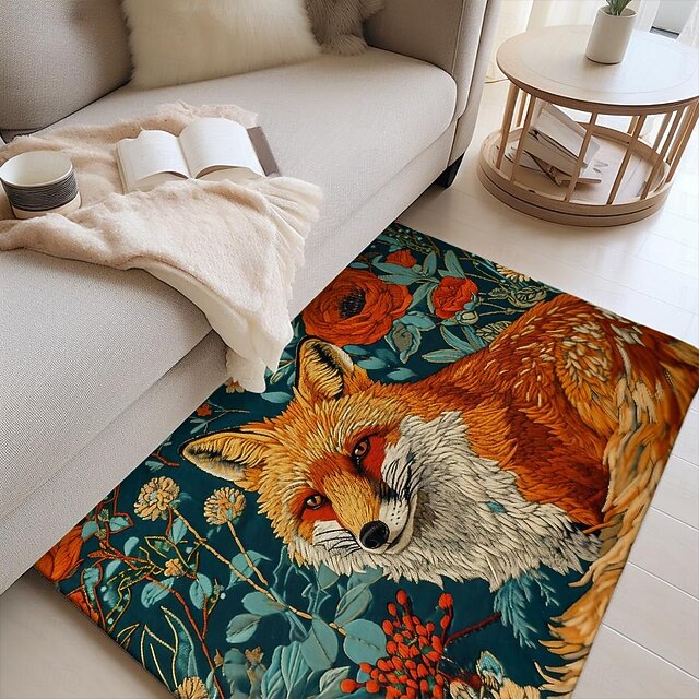 Inspired William Morris Fox Area Rug Kitchen Mat Non-Slip Oil Proof ...