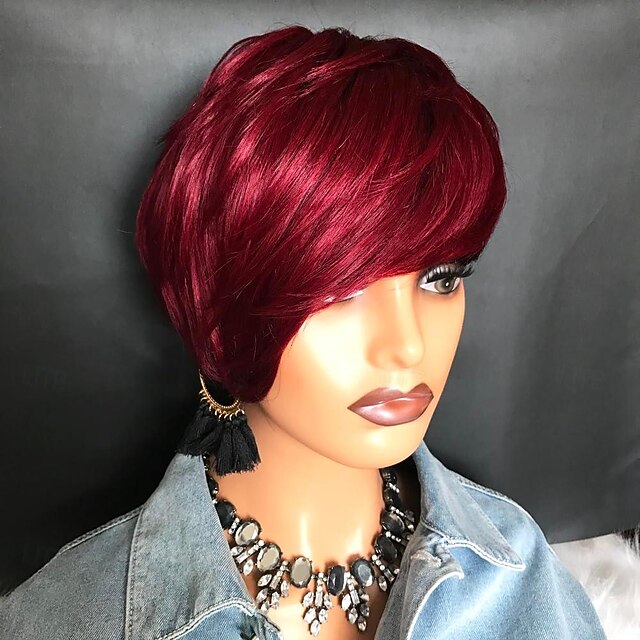 Short Human Hair Wigs Pixie Cut Wig Human Hair Short Bob Wigs with ...