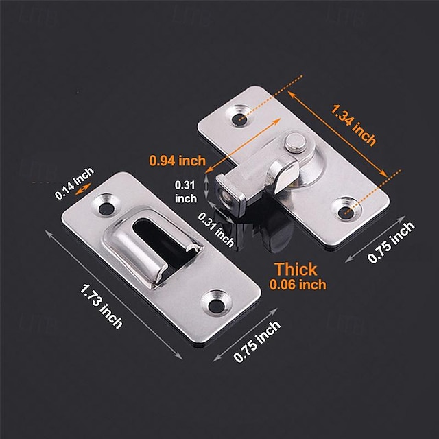 Heavy-Duty 304 Stainless Steel Door Lock Latch, 90 Degree Buckle flip ...