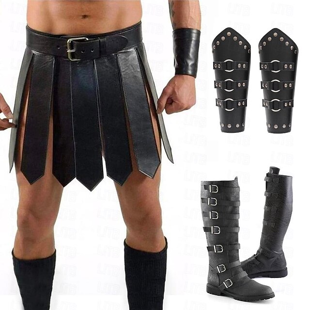Men's Roman Gladiator Kilt Set Warrior Viking Retro Vintage Medieval ...