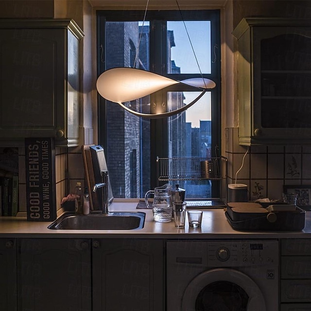 LED Pendant Light 45 cm Circle / Round Design Pendant Light Metal ...