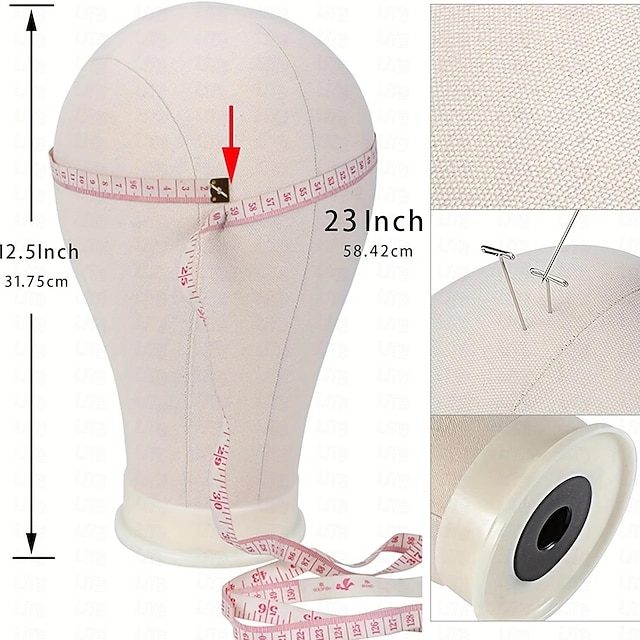 22 Inch Wig HeadWig Stand Tripod with HeadCanvas Wig HeadMannequin Head ...