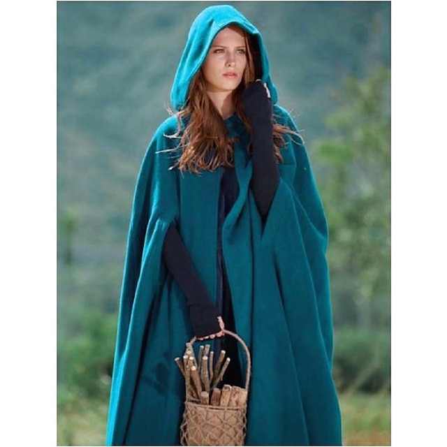Retro Vintage Medieval Hooded Cloak Shawls Ren Faire Viking Ranger ...