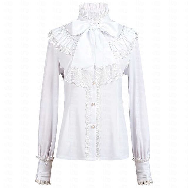 Retro Vintage Rococo Medieval Blouse / Shirt Ruffle Sleeve Princess ...