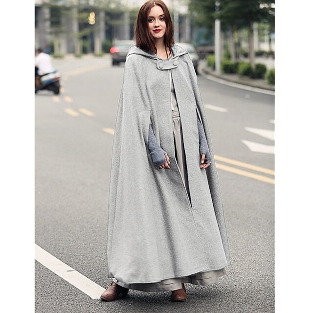 Retro Vintage Medieval Hooded Cloak Shawls Viking Ranger Elven Fancy ...