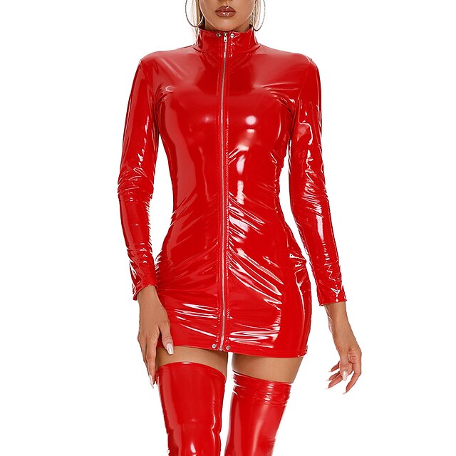 Dance Costumes Exotic Dancewear Pole Dance Dress Metal Chain Pure Color