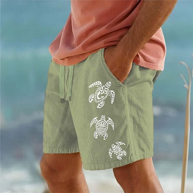 Men's Animal Sea Turtle Shorts Summer Shorts Beach Shorts Mid Waist ...