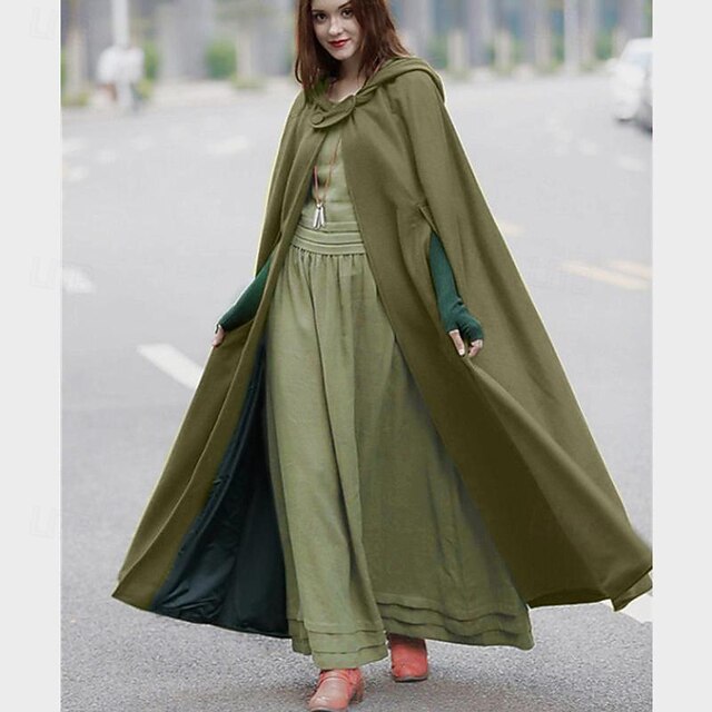 Retro Vintage Medieval Hooded Cloak Shawls Viking Ranger Elven Fancy ...