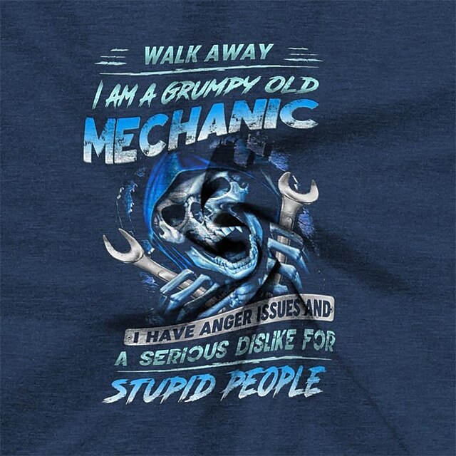 Grumpy Mechanic Skulls Men's Punk Style 3D Printed Henley T shirt Tee ...