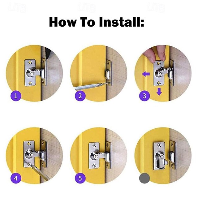 Heavy-Duty 304 Stainless Steel Door Lock Latch, 90 Degree Buckle flip ...