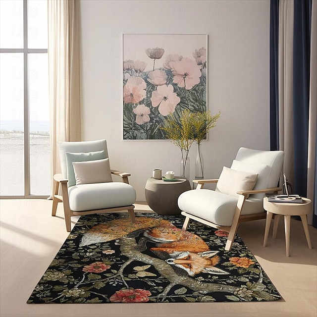 Inspired William Morris Fox Area Rug Kitchen Mat Non-Slip Oil Proof ...