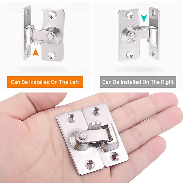 Heavy-Duty 304 Stainless Steel Door Lock Latch, 90 Degree Buckle flip ...