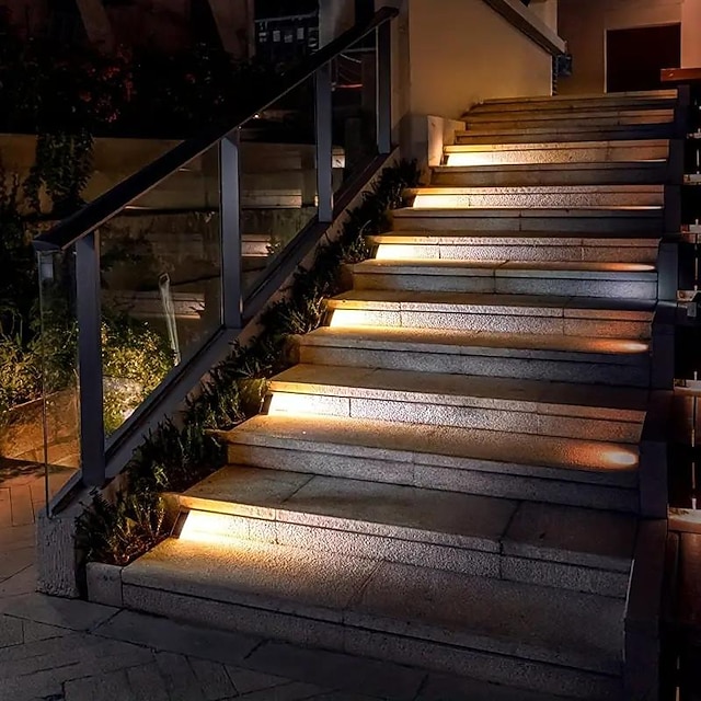 Outdoor IP67 Waterproof Solar Step Light Outdoor Stair Lights LED Lens ...
