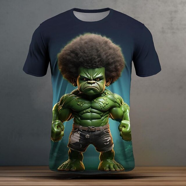 Men's Graphic Cartoon Funny T Shirt Short Sleeve T shirt 3D Print Crew Neck Shirt Daily Casual ...