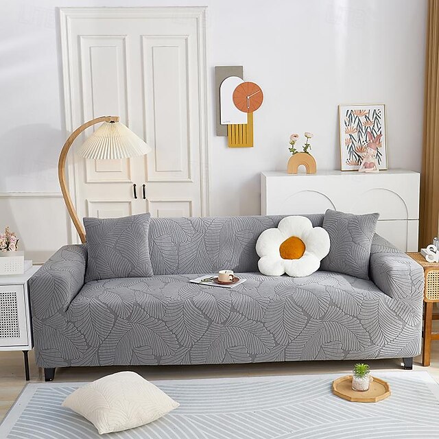 Grey Stretch Sofa Cover Sofa Slipcovers Soft Durable Couch Cover 1 ...