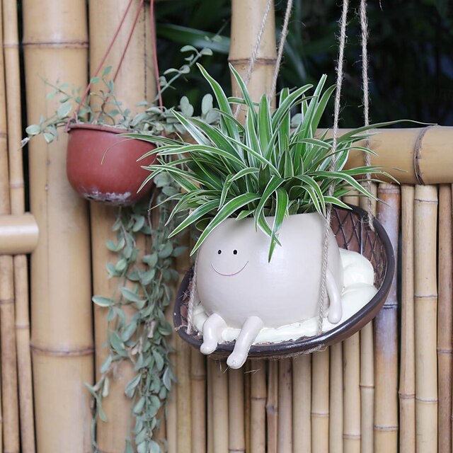 Garden Plant Pot With Small Rocking Chair Design, Made Of Resin ...