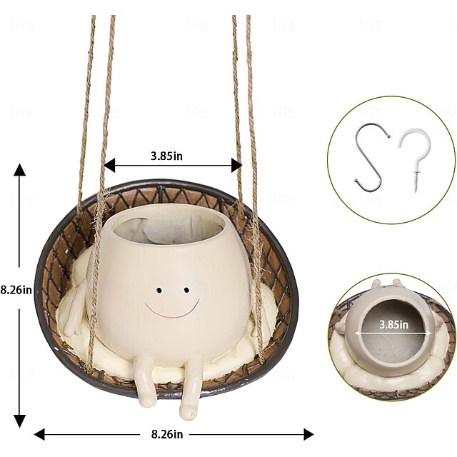 Garden Plant Pot With Small Rocking Chair Design, Made Of Resin ...