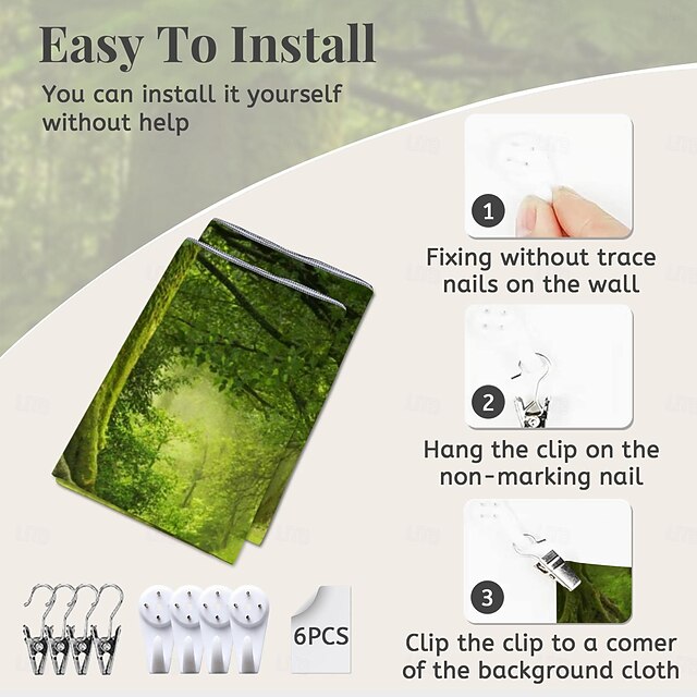 Mistry Forest Hanging Tapestry Magical Nature Green Tree Rainforest ...