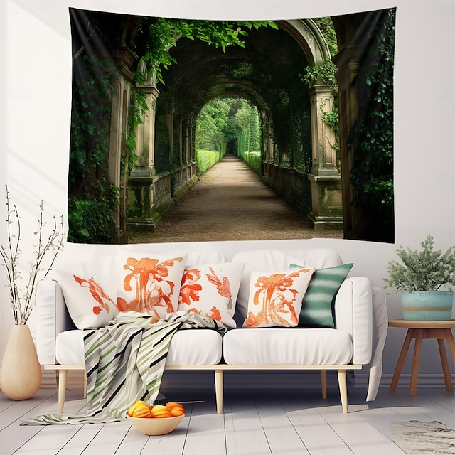 Cloister Forest Landscape Hanging Tapestry Wall Art Large Tapestry ...