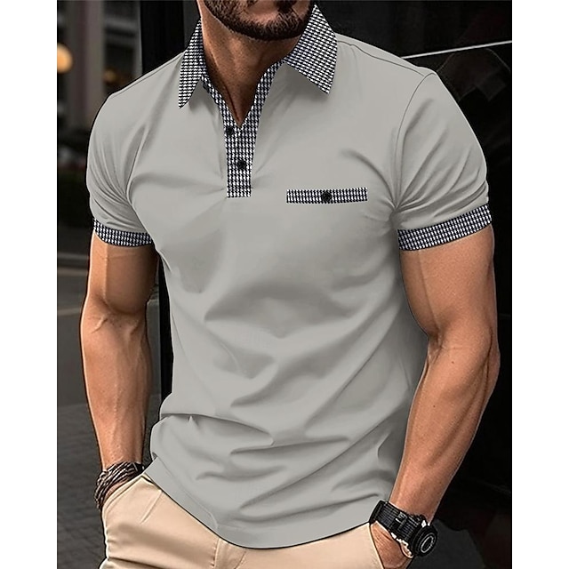 Men's Golf Shirt Golf Polos Shirts Work Casual Lapel Short Sleeve Basic ...