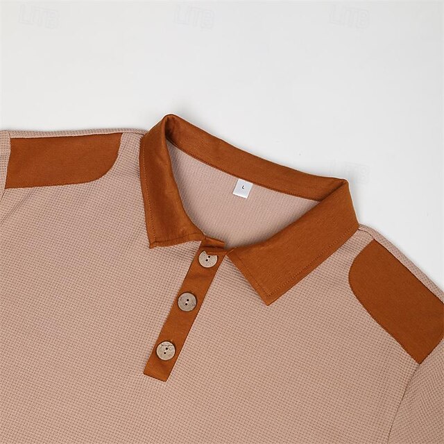 Men's Button Up Polos Textured Casual Holiday Classic Long Sleeve ...