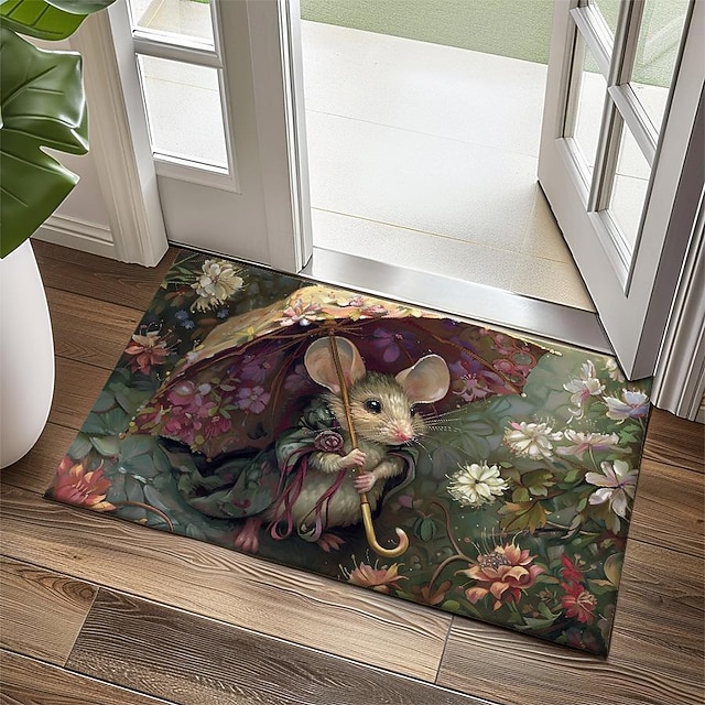 Small Rat Umbrella Doormat Floor Mats Washable Rugs Kitchen Mat Non ...