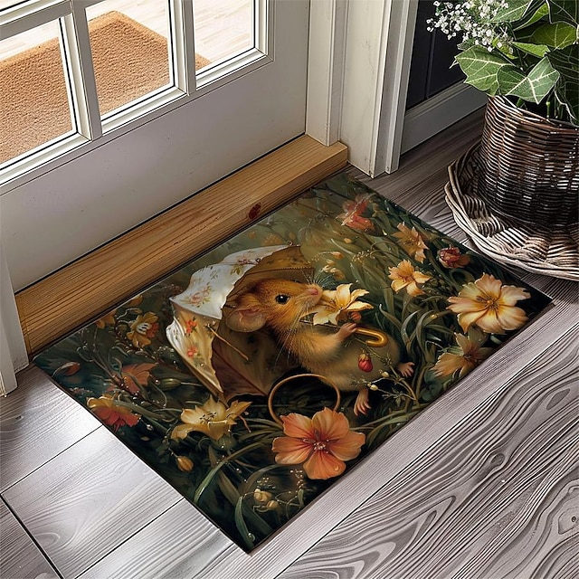 Small Rat Umbrella Doormat Floor Mats Washable Rugs Kitchen Mat Non ...