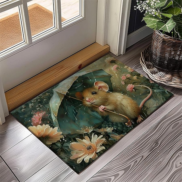 Small Rat Umbrella Doormat Floor Mats Washable Rugs Kitchen Mat Non ...