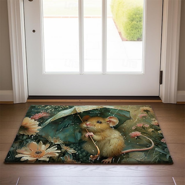 Small Rat Umbrella Doormat Floor Mats Washable Rugs Kitchen Mat Non ...