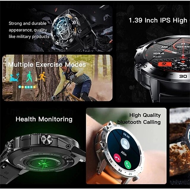 K52 Smart Watch Men 1.39inch IPS Screen Bluetooth Call Custom Dial ...