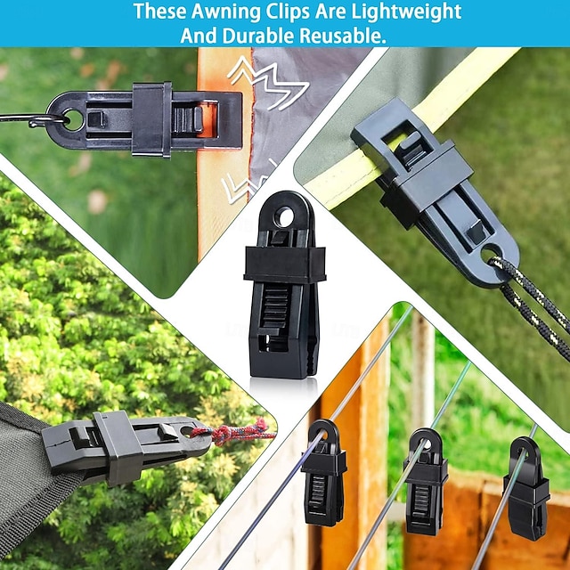 10PCS Push-Pull Tent Clips Tent Attachment Clips Outdoor Camping Tent ...