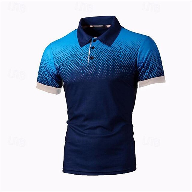 Men's Golf Shirt Golf Polo Work Casual Lapel Short Sleeve Basic Modern ...