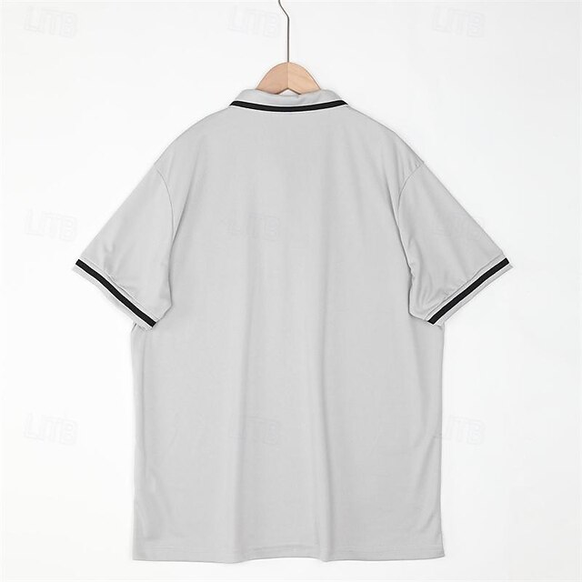 Men's Button Up Polos Golf Shirt Casual Holiday Lapel Short Sleeve ...